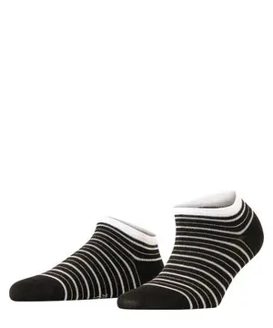 Falke Stripe Shimmer Ankle Socks - Black