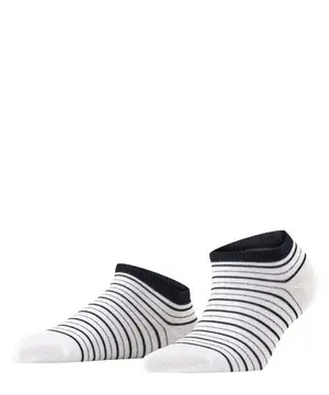 Falke Stripe Shimmer Ankle Socks - White