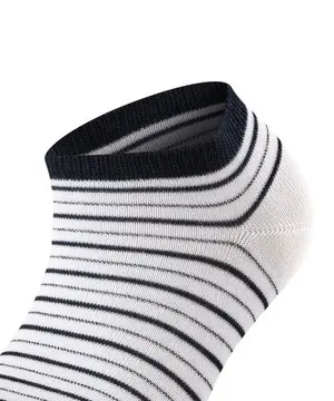 Falke Stripe Shimmer Ankle Socks - White