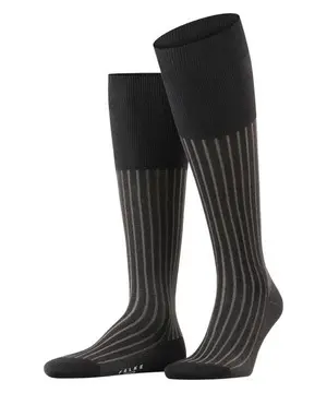 Falke Shadow Striped Knee High Socks - Grey-white