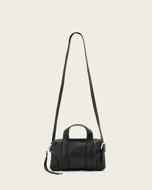 ALLSAINTS AllSaints Ares Grain Compact Crossbody Bag Black/silver