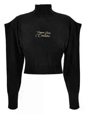 Versace High-neck Puff-sleeve Sweater