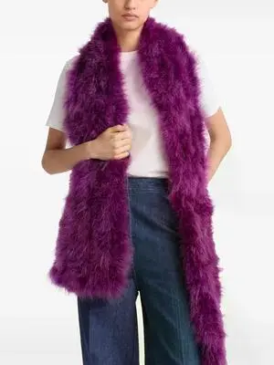YVES SALOMON Feather-detailing Scarf - Purple