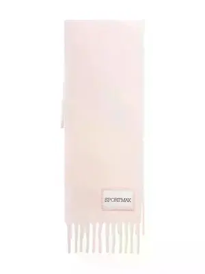 Sportmax Fringed Alpaca Scarf - Pink