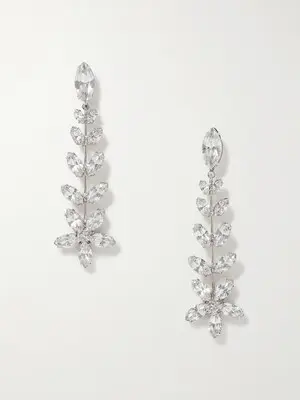 JENNIFER BEHR Vianca Rhodium-plated Crystal Earrings - Silver