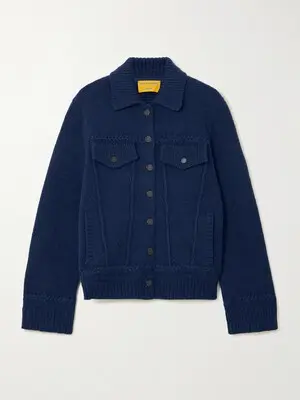 Guest In Residence Cashmere And Wool-blend Denim Jacket