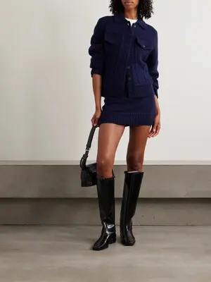 Guest In Residence Cashmere And Wool-blend Denim Jacket