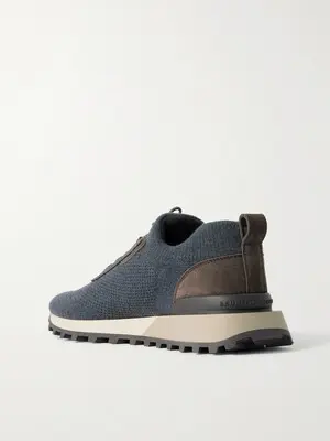 Brunello Cucinelli Bead-embellished Wool-blend Sneakers