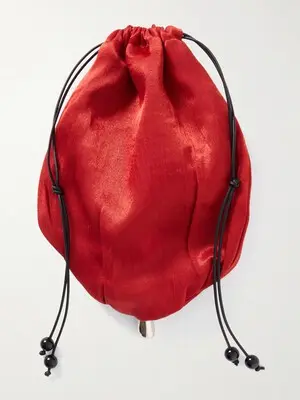 SOPHIE BUHAI Teardrop Embellished Satin Pouch - Red