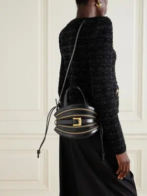 Balmain Shuffle Mini Embellished Leather Shoulder Bag