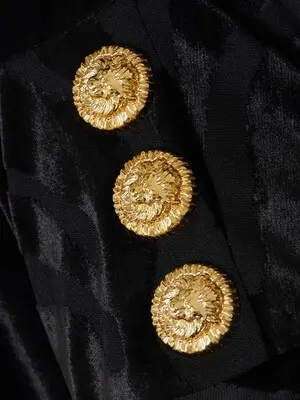 Balmain Button-embellished Devoré-velvet Midi Dress