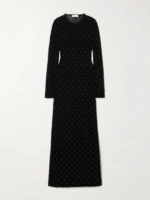 Rabanne Studded Wool Maxi Dress - Black