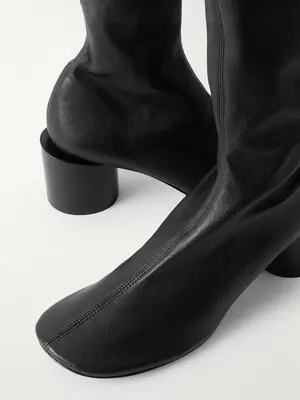 JIL SANDER Leather Over-the-knee Block Heel Boots