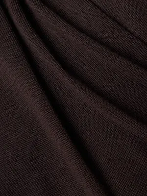 Staud Mabel Off-the-shoulder Draped Wool Mini Dress - Brown