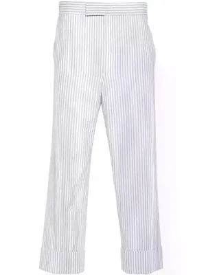 Thom Browne Striped Low-rise Tapered Trousers - Grey