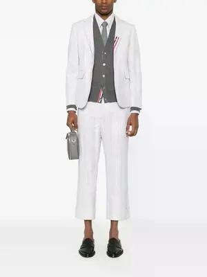 Thom Browne Striped Low-rise Tapered Trousers - Grey