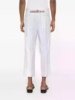 Thom Browne Striped Low-rise Tapered Trousers - Grey