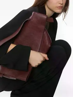 Alberta Ferretti Asymmetric Folded Leather Clutch