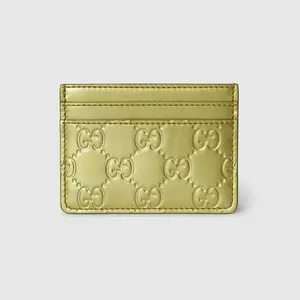 Gucci Gg Emblem Card Case Leather - Green