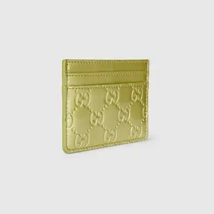 Gucci Gg Emblem Card Case Leather
