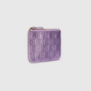 Gucci Gg Emblem Key Pouch - Pink | Editorialist
