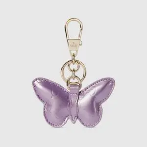 Gucci Butterfly-shaped Keychain Leather - Pink