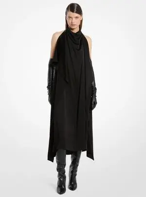 Michael Kors Charmeuse Halter Dress - Black