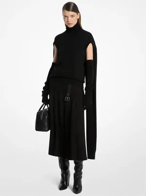 Michael Kors Cashmere Cape Turtleneck Sweater - Black