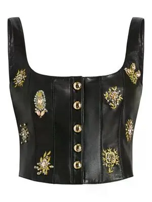 Cinq À Sept Embellished Leather Top