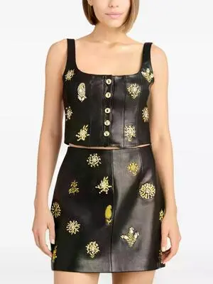Cinq À Sept Embellished Leather Top