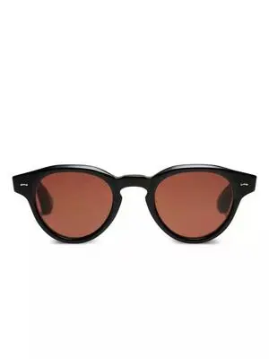 PETER AND MAY Panda Round-frame Sunglasses - Black