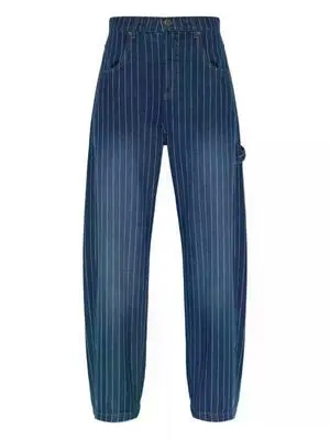 Munthe Pinstripe Utility Trousers - Blue