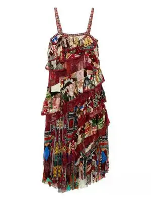 Camilla Patchwork Alchemy Dress - Red
