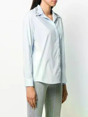 Pinko Embellished Collar Cotton Blend Shirt