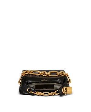 Balmain Mini Sync Bag In Calfskin Leather - Black
