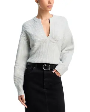 Aqua V-neck Sweater - Heathered Dove