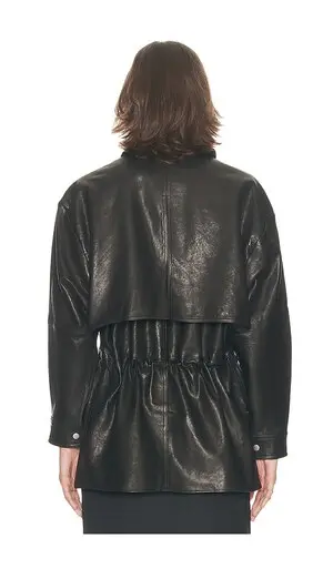 HELSA Leather Peplum Moto Jacket