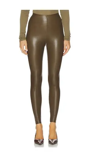 Commando Faux Leather Legging In Dark Green