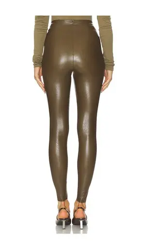 Commando Faux Leather Legging In Dark Green