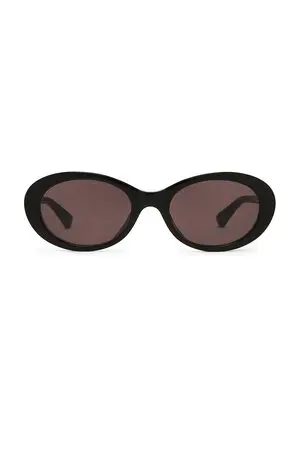 Bottega Veneta Round Frame Sunglasses - Black & Grey