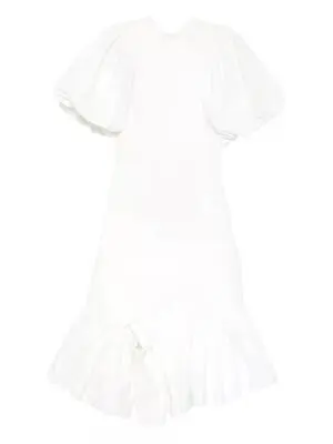 Rokh Puff-sleeve Ruffled Dress