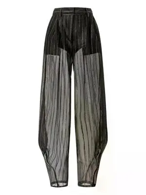 GENNY Pinstriped Sheer Trousers