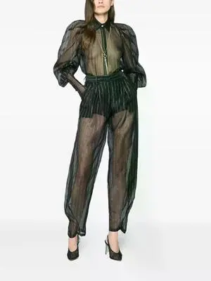 GENNY Pinstriped Sheer Trousers