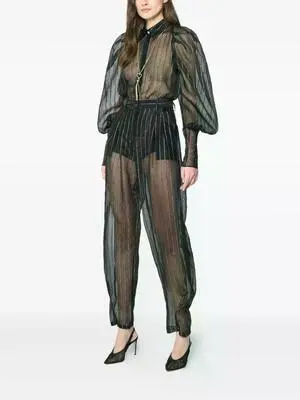 GENNY Pinstriped Sheer Trousers