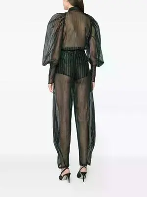 GENNY Pinstriped Sheer Trousers