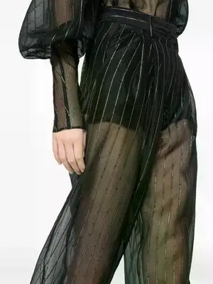 GENNY Pinstriped Sheer Trousers