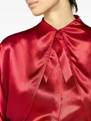 GENNY Tie-neck Satin Blouse