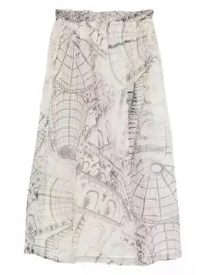 Paul & Joe Graphic-print Silk Skirt