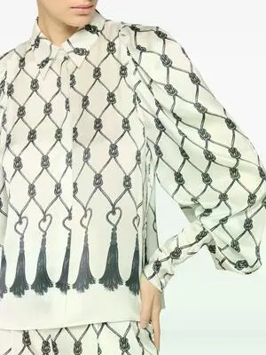 GENNY Tassel-print Blouse