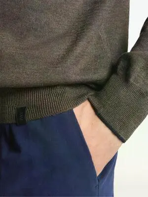 FAY Crew-neck Sweater With Elbow Patches